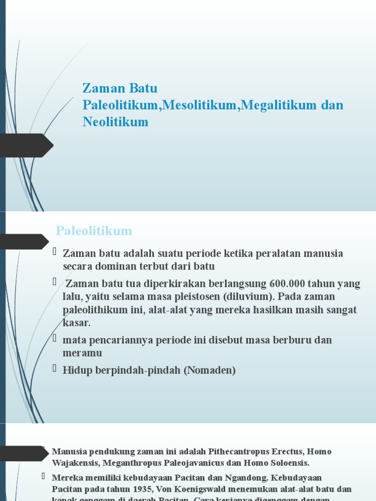 Kebudayaan Zaman Paleolitikum hingga Neolitikum | PDF