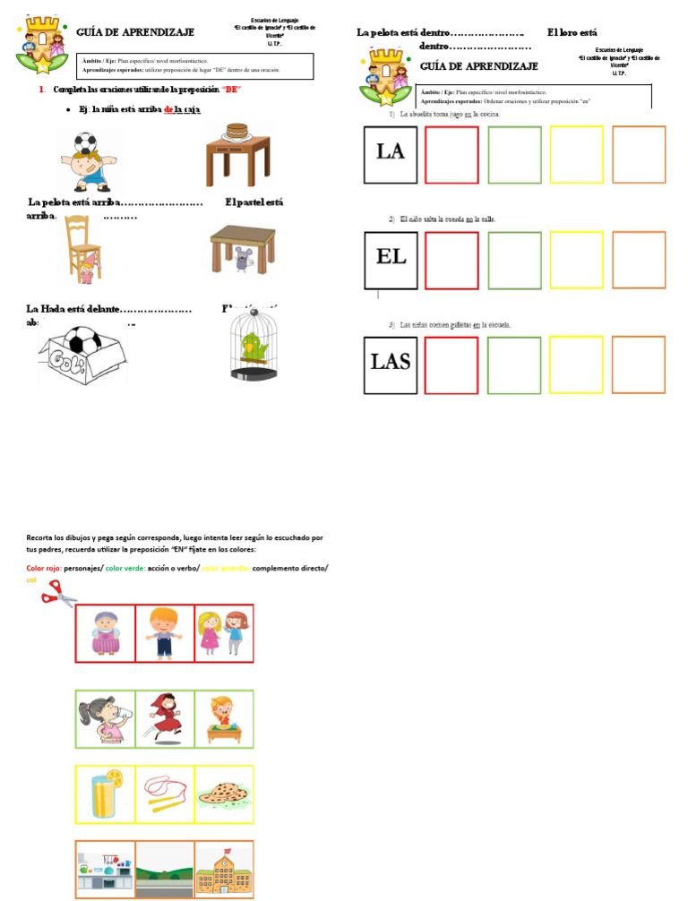 Preposiciones Pre Kinder 2 | PDF | Relaciones sintácticas | Morfología ...