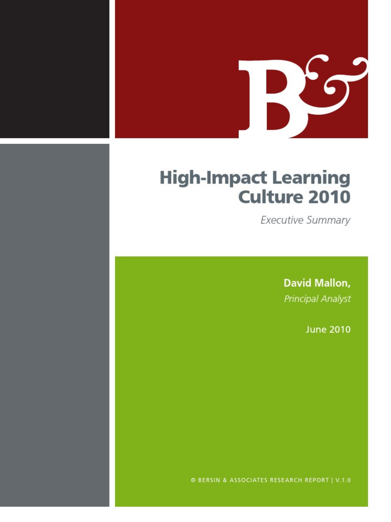 HighImpactLearningCultureES - Bersin | PDF | Leadership | Strategic ...
