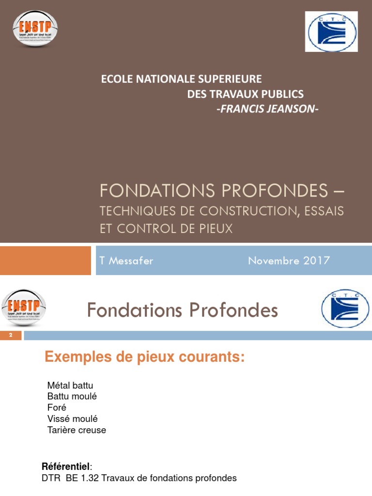 Fondations Profondes Partie 2 Construction FINAL | PDF | Fondation profonde | Fondation ...