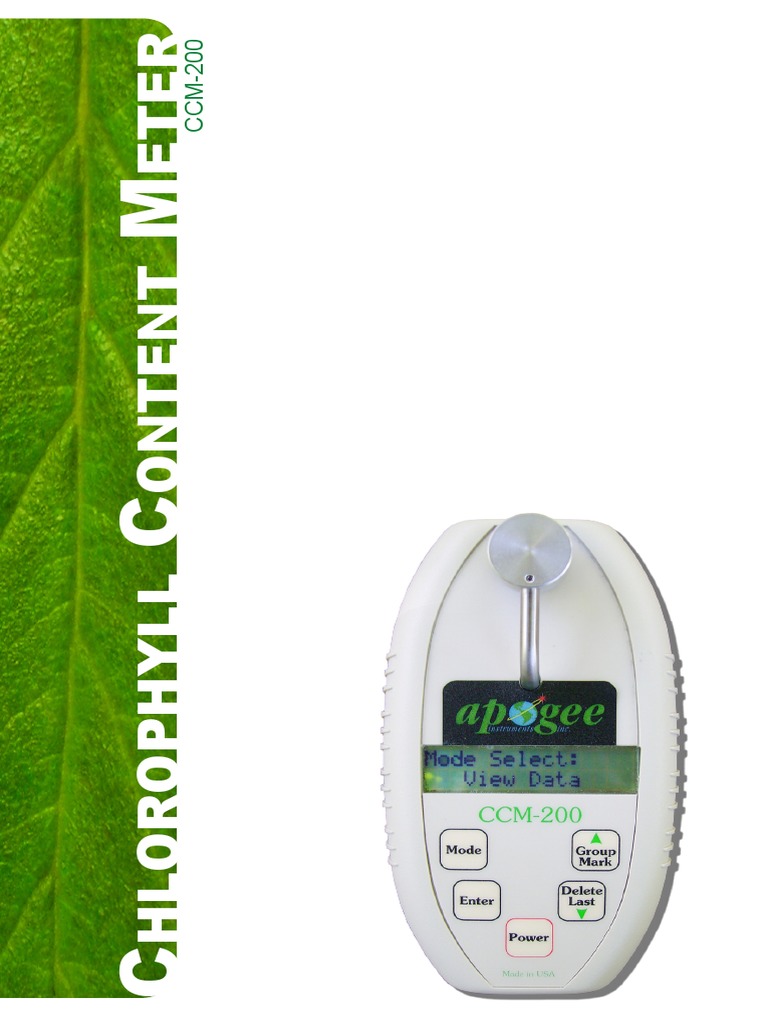 CCM-200 Chlorophyll Meter Guide | PDF | Absorbance | Computer File