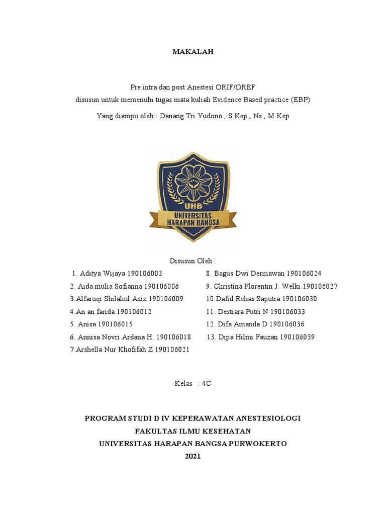 Makalah Ebp Orif Oref | PDF