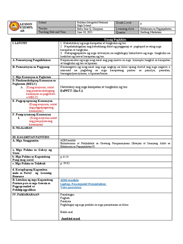 Lesson Exemplar 2 | PDF