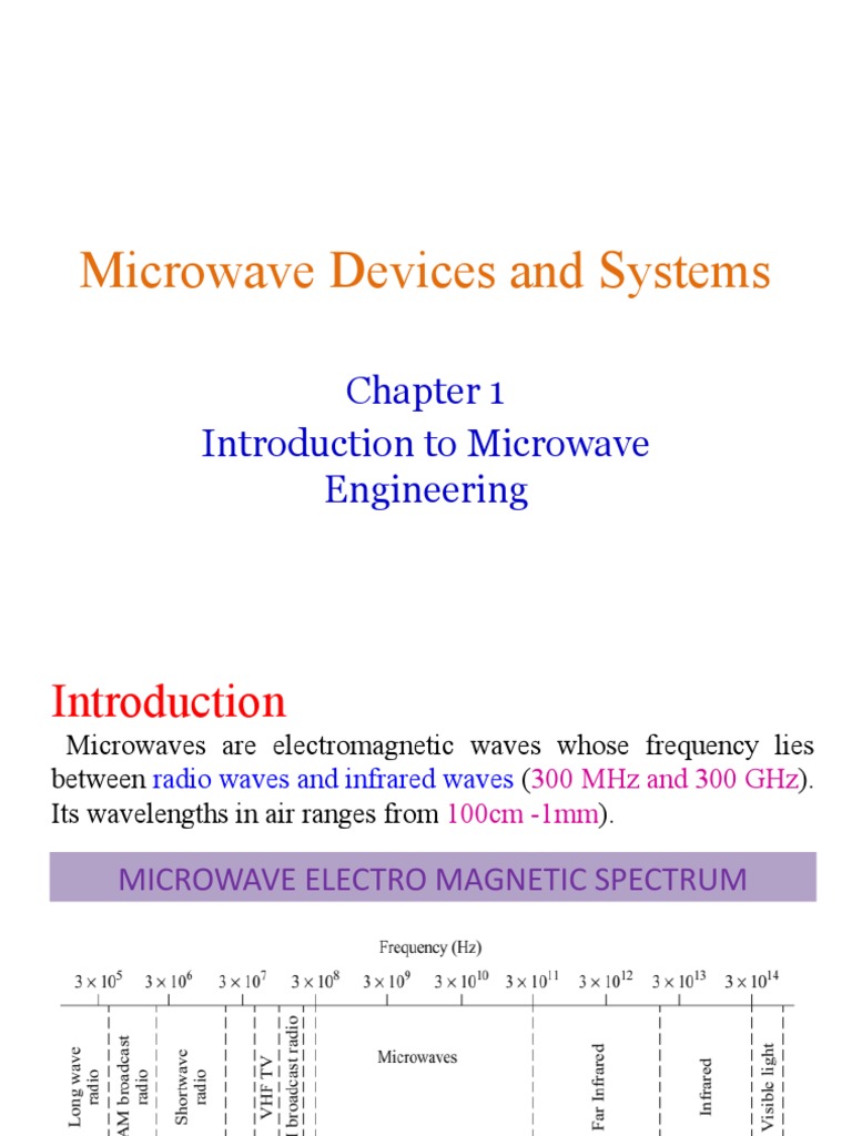 Microwave Devices and Systems: Introduction To Microwave Engineering ...