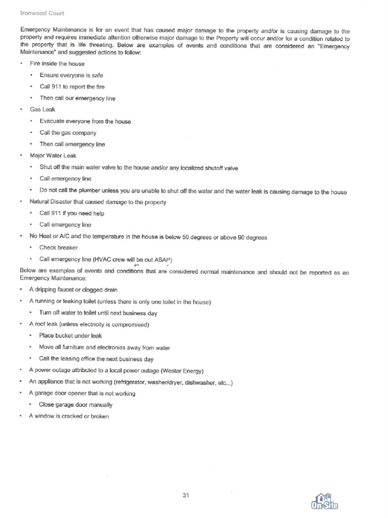 Maintenance Emergency List | PDF