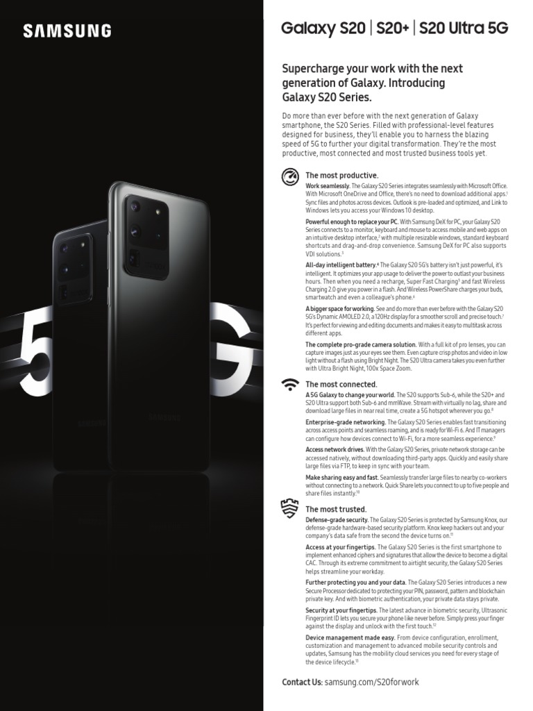 Galaxy S20 - S20+ - S20 Ultra 5G | PDF | Mobile Phones | Consumer ...