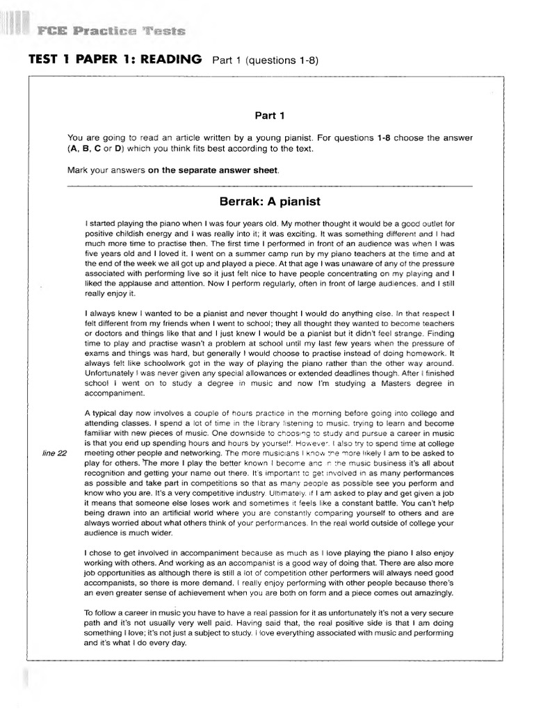 FCE Reading Practice 1 | PDF | Camping | Campsite