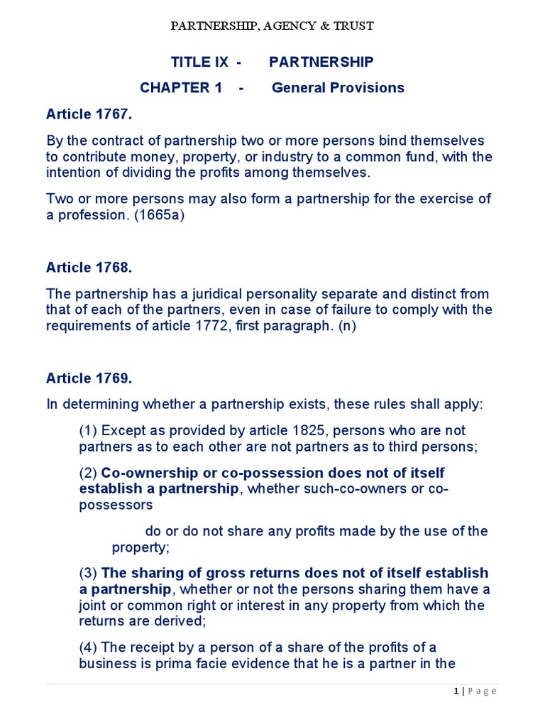 Pat - Codal | PDF | Partnership | Assignment (Law)