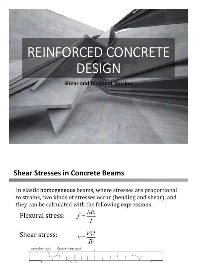 Shear and Diagonal Tension in Beams | PDF | Beam (Structure) | Stress ...