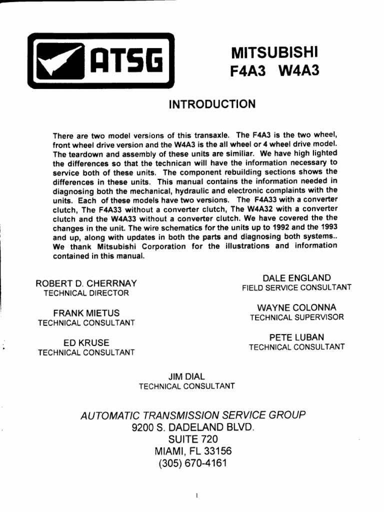 F4a3 - W4a3 - Atsg | PDF