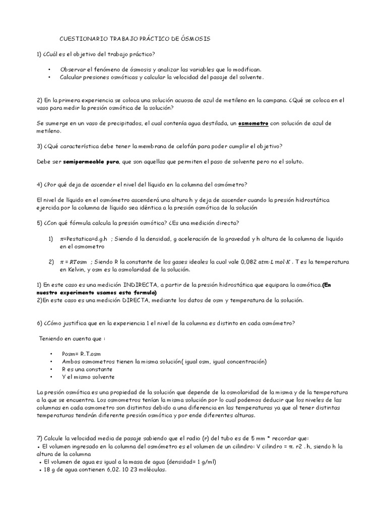 TP Osmosis Entre Ga Do | PDF | Ósmosis | Química Física