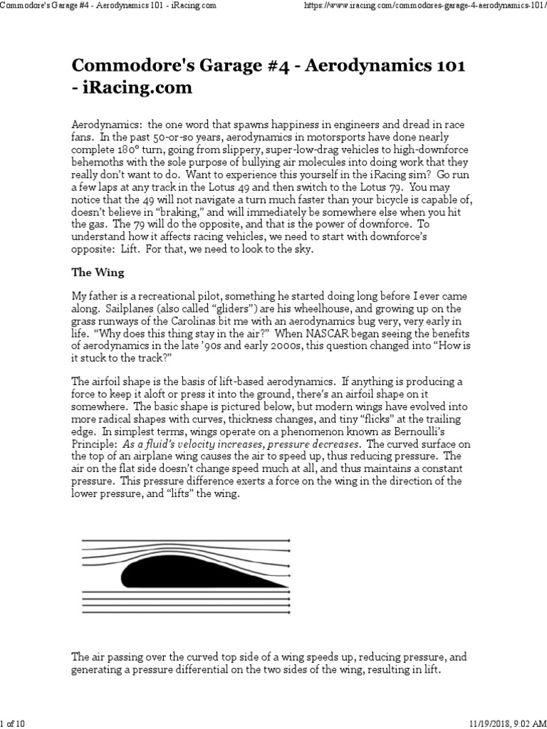Understanding Downforce in NASCAR Racing | PDF | Wing | Lift (Force)