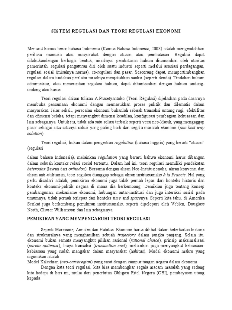 Regulasi Ekonomi dan Interaksi Pasar | PDF | Pengelolaan Keuangan & Uang