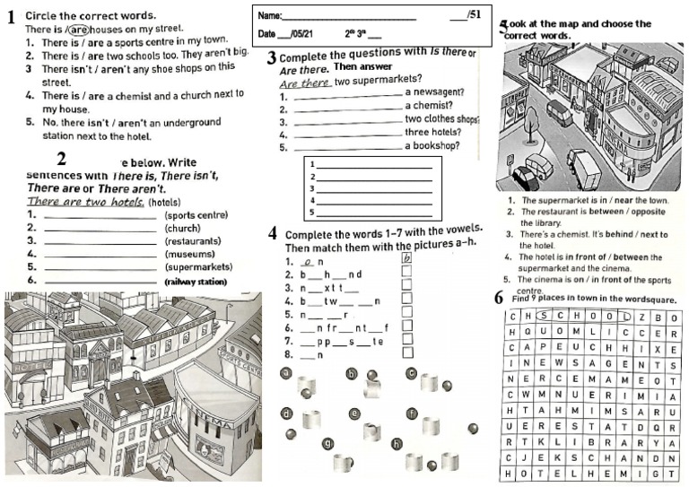 Prepositions of Place Worksheet PDF | PDF
