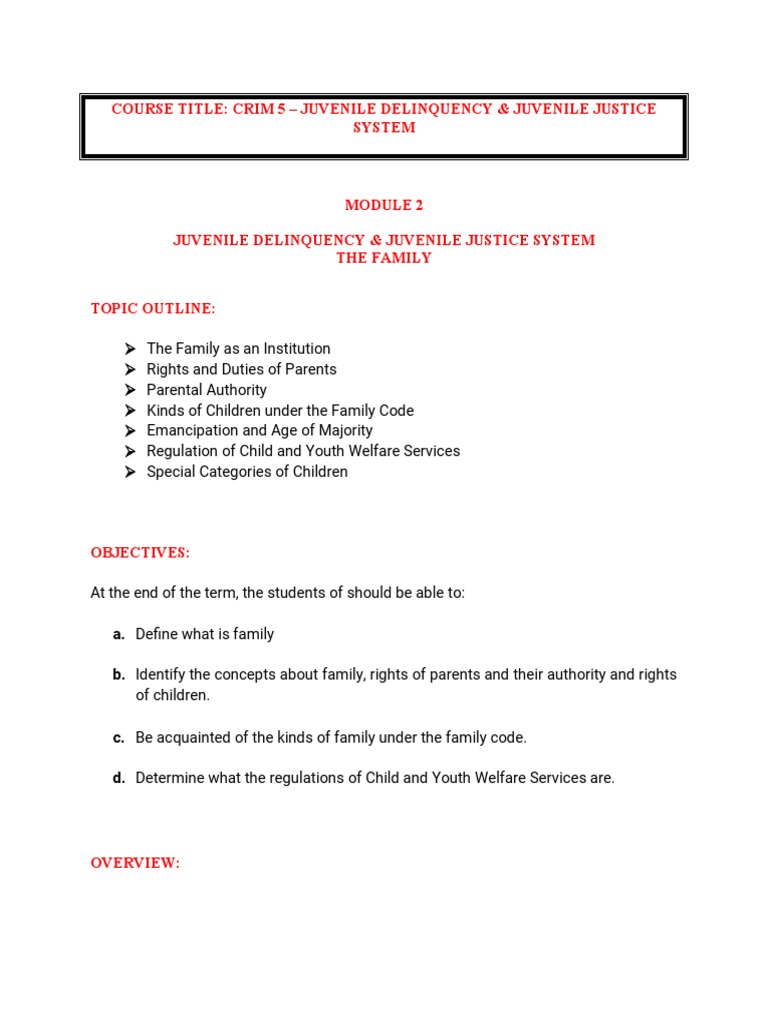 Crim 5 - Module 2.1 | PDF | Father | Kinship