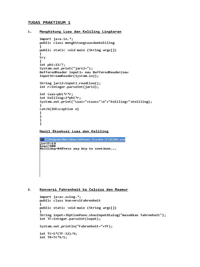 Contoh Program Java | PDF | Komputer