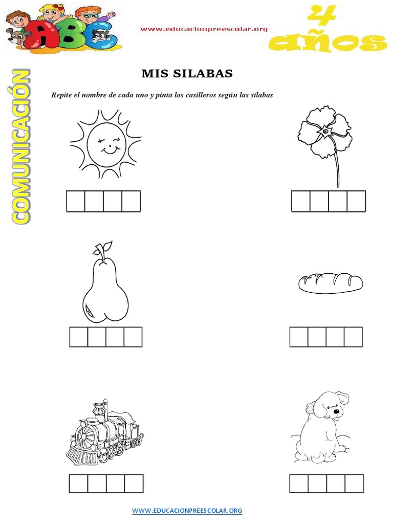 Fichas de Silabas para Niños de 4 Años | PDF