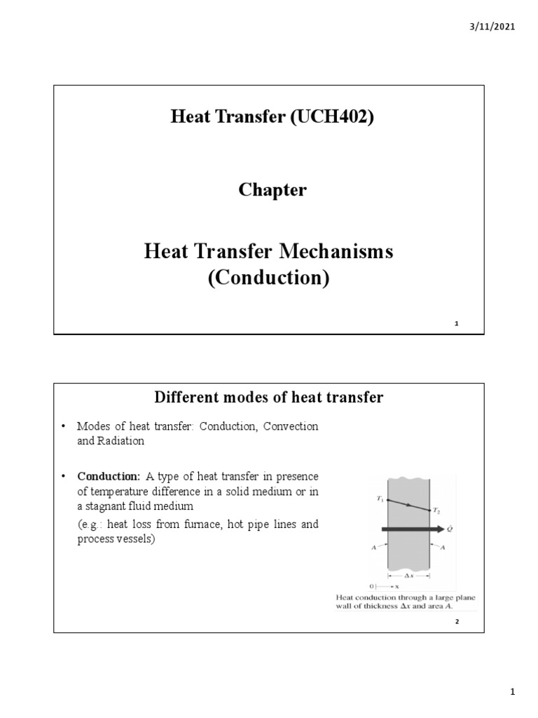Heat Transfer Mechanisms (Conduction) | PDF | Heat Transfer | Thermal ...