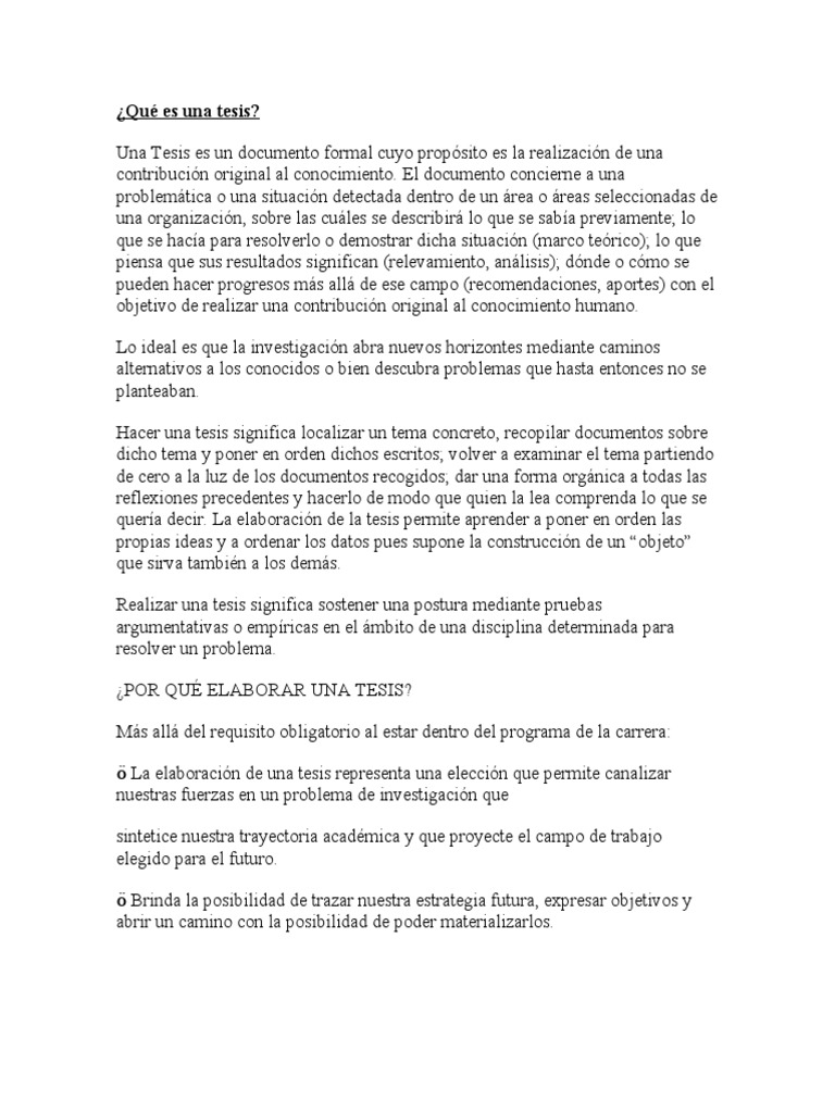 Qué Es Una Tesis - Cómo Elaborar Una Tesis | PDF | Conocimiento | Sicología