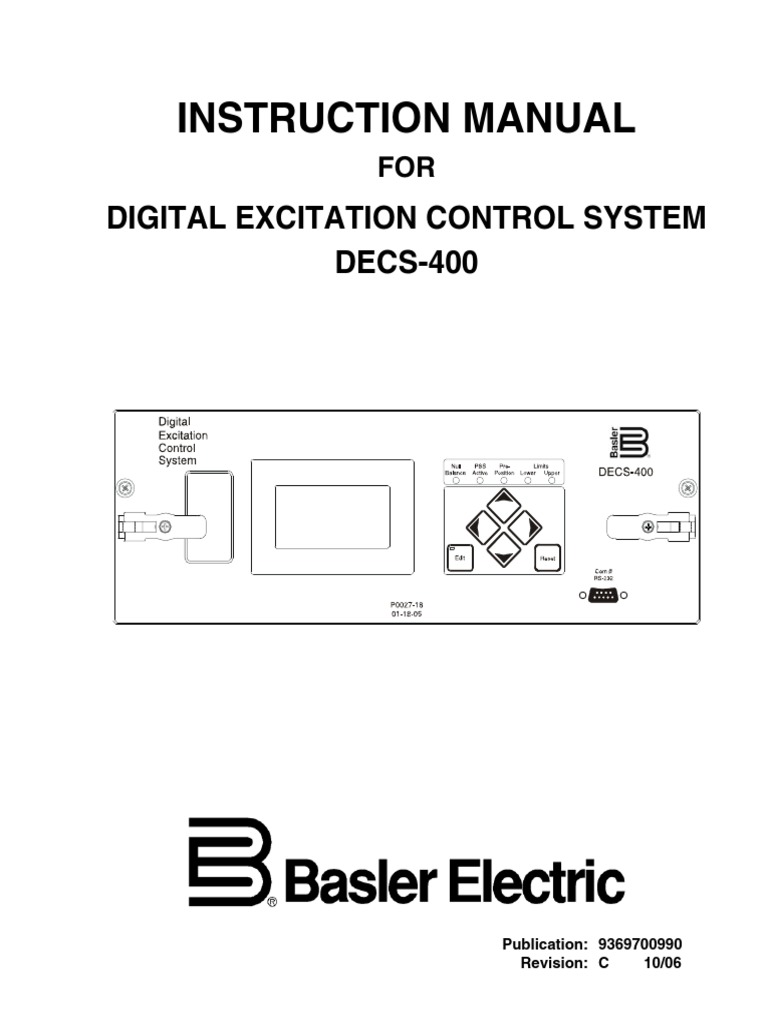 Basler DECS-400 Instruction Manual | Computer Engineering ...