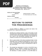 Sample MOTION FOR REDUCTION OF BAIL | PDF | Bail | Prosecutor