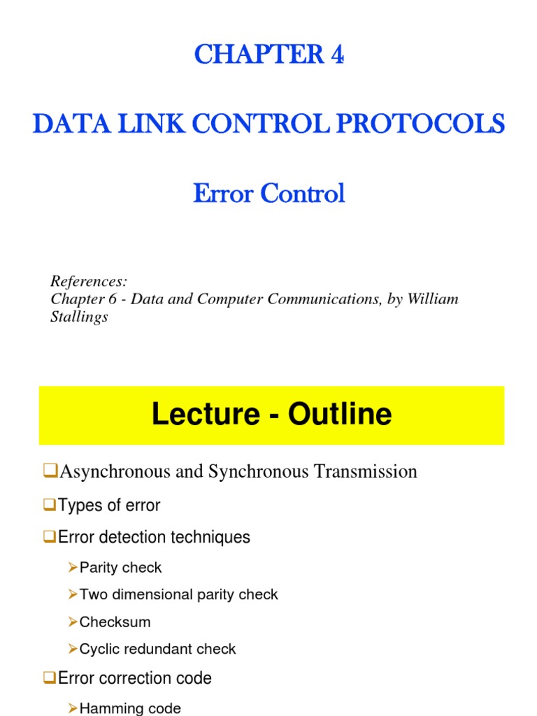 Chapter 4 - Lecture-1 Error Detection and Hamming Code | PDF | Error Detection And Correction ...