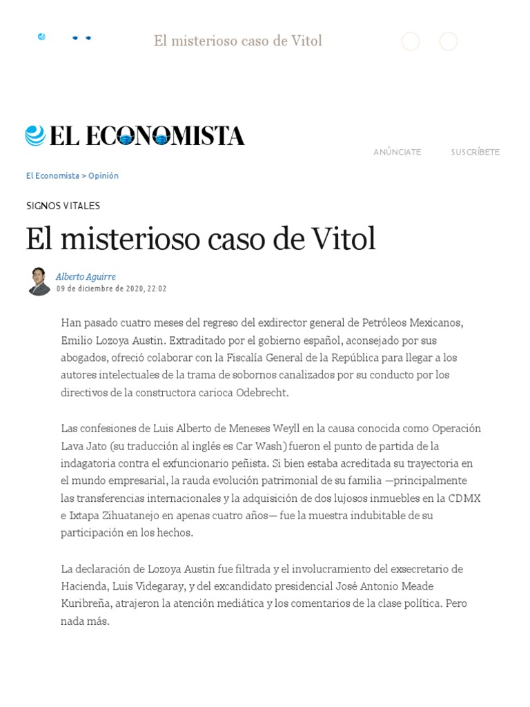 2020 - 12 - 09 - El Misterioso Caso de Vitol - El Economista | PDF ...