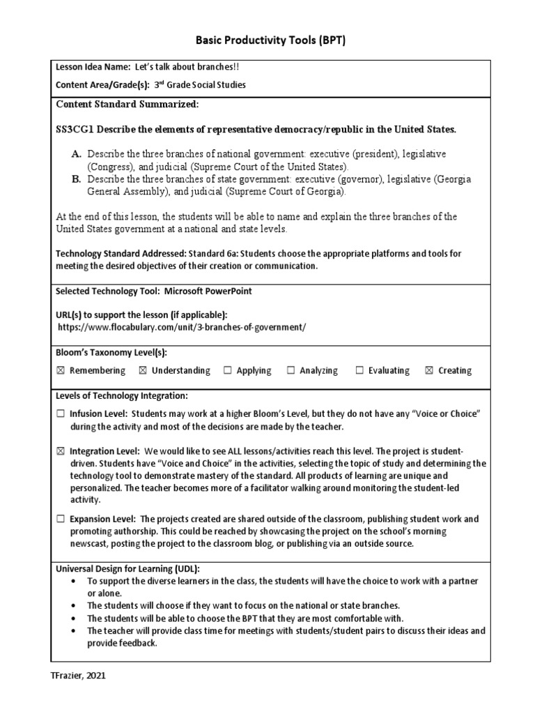 Basic Productivity Tools Lesson Idea Template 6 | PDF | Learning | Communication