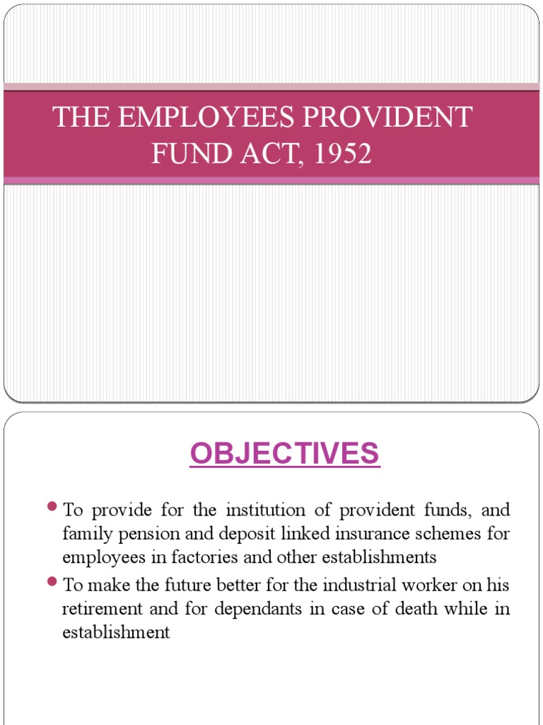 The Employees Provident FUND ACT, 1952 | PDF | Pension | Employment