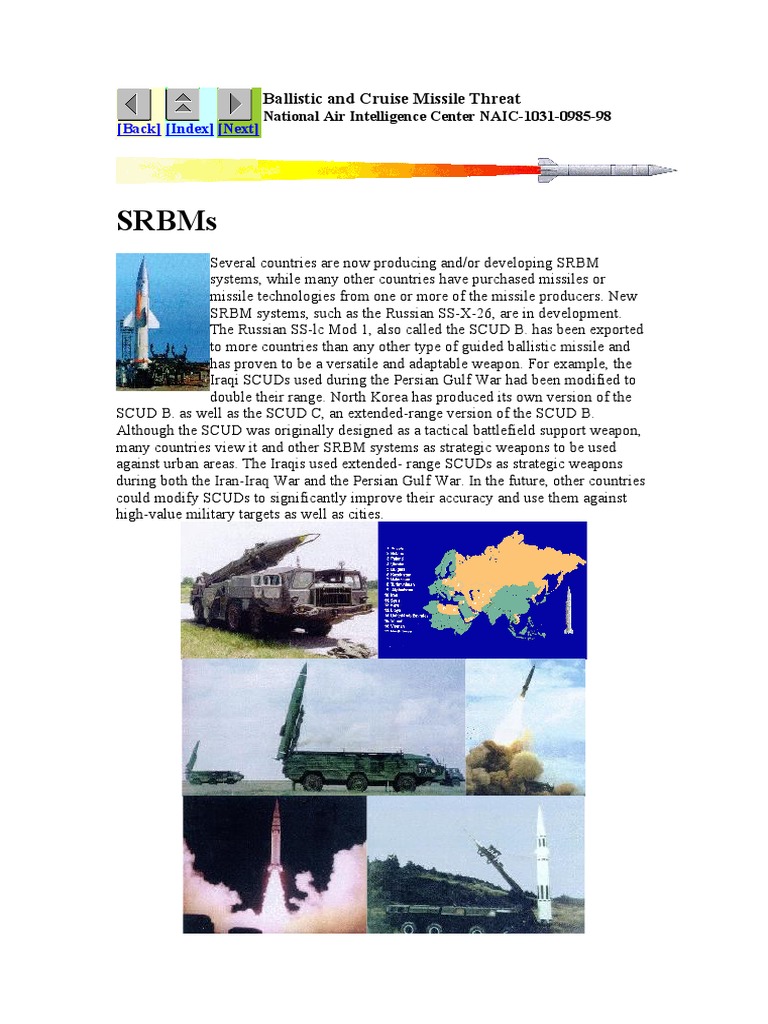 SRBM Systems and Global Threat Overview | PDF | Military | Missile