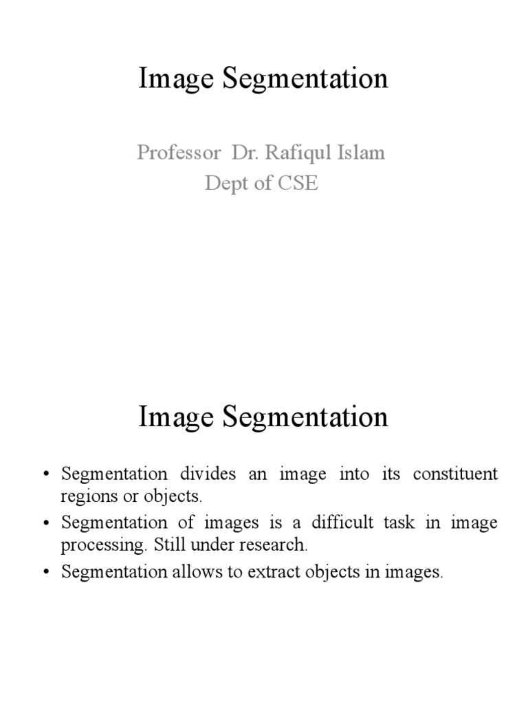 Lecture 06 Image Segmentation | PDF | Image Segmentation | Computer Science