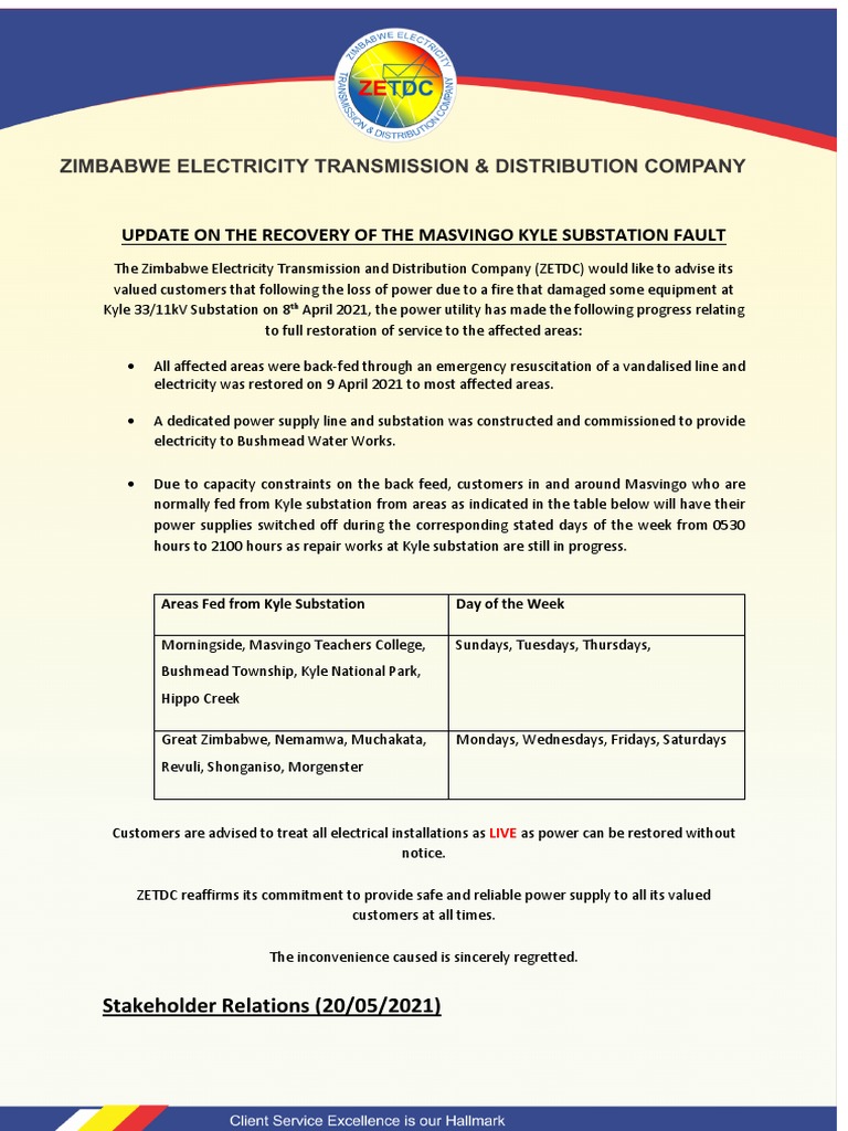 KYLE SUBSTATION FAULT Update | PDF