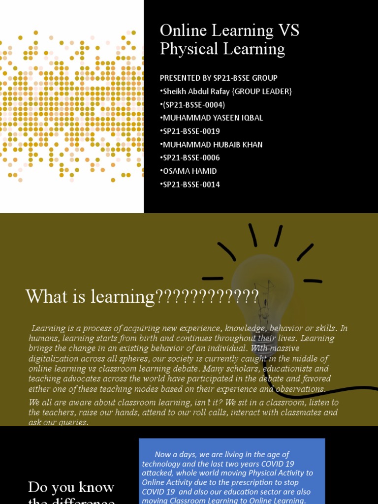 Online vs Physical Learning Analysis | PDF | Educational Technology ...