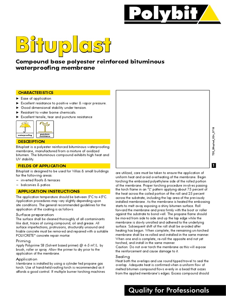 TDS Polybit-Bituplast en Mea | PDF | Asphalt | Concrete