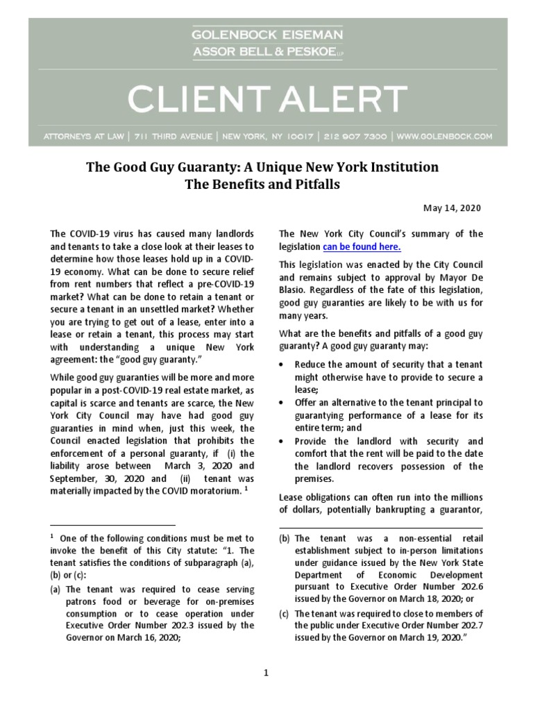 The Good Guy Guaranty: A Unique New York Institution The Benefits and ...