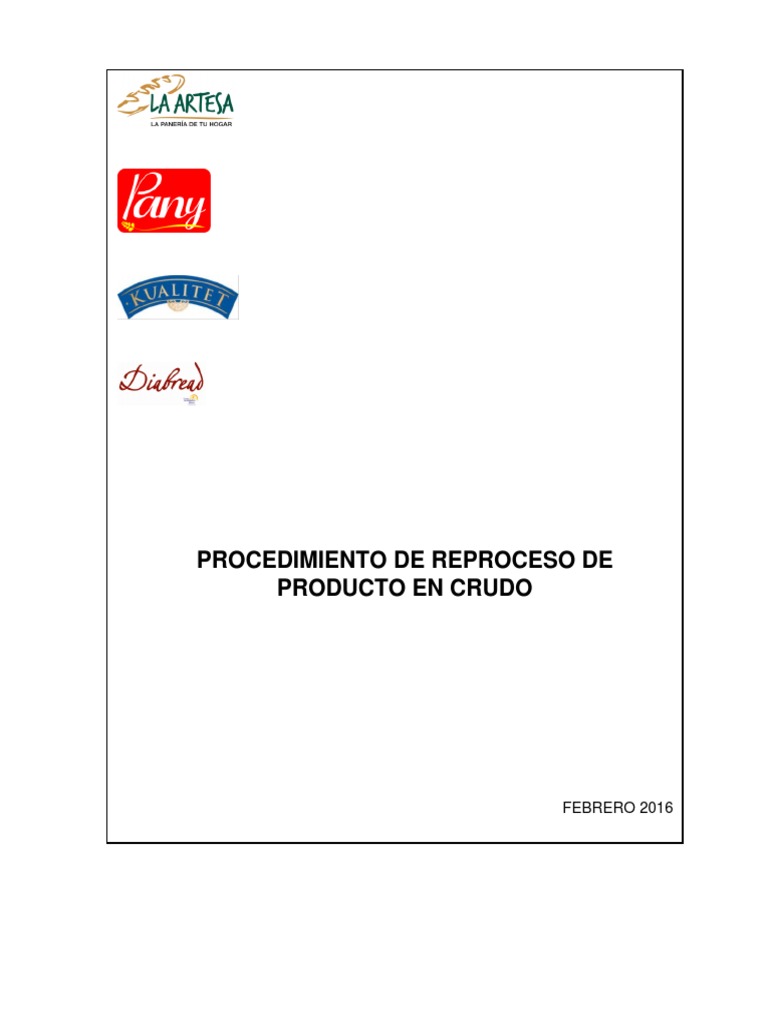 Procedimiento de Reproceso de Producto e | PDF | Panes