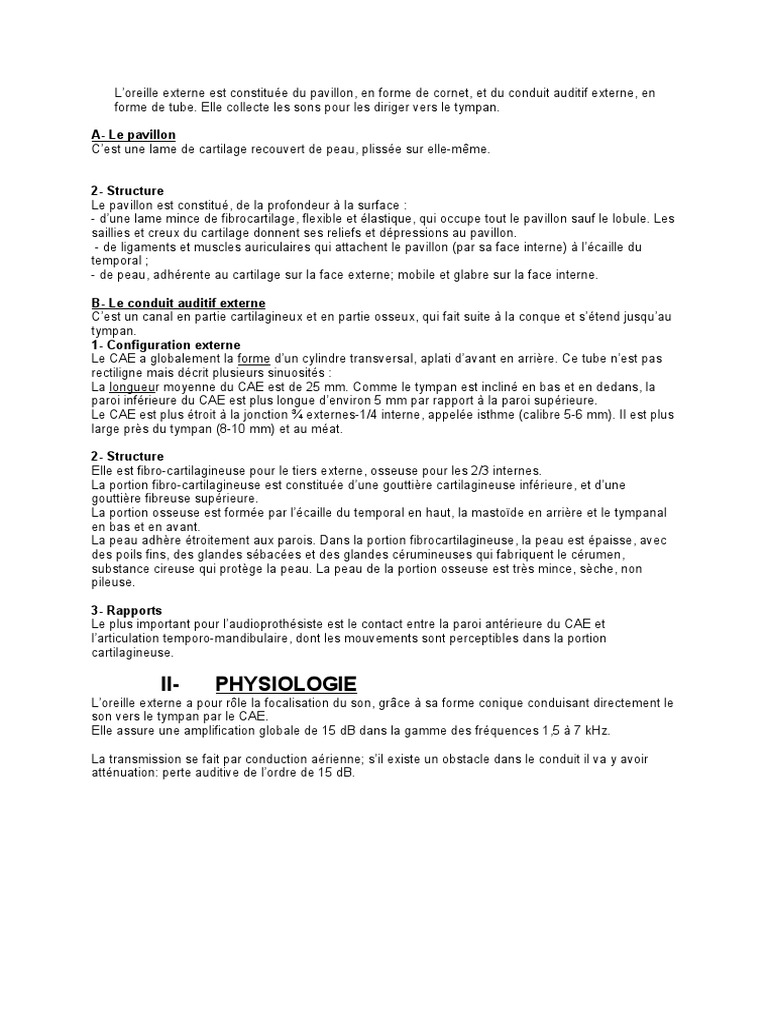 Anatomie de l'oreille externe | PDF | Oreille | Cartilage