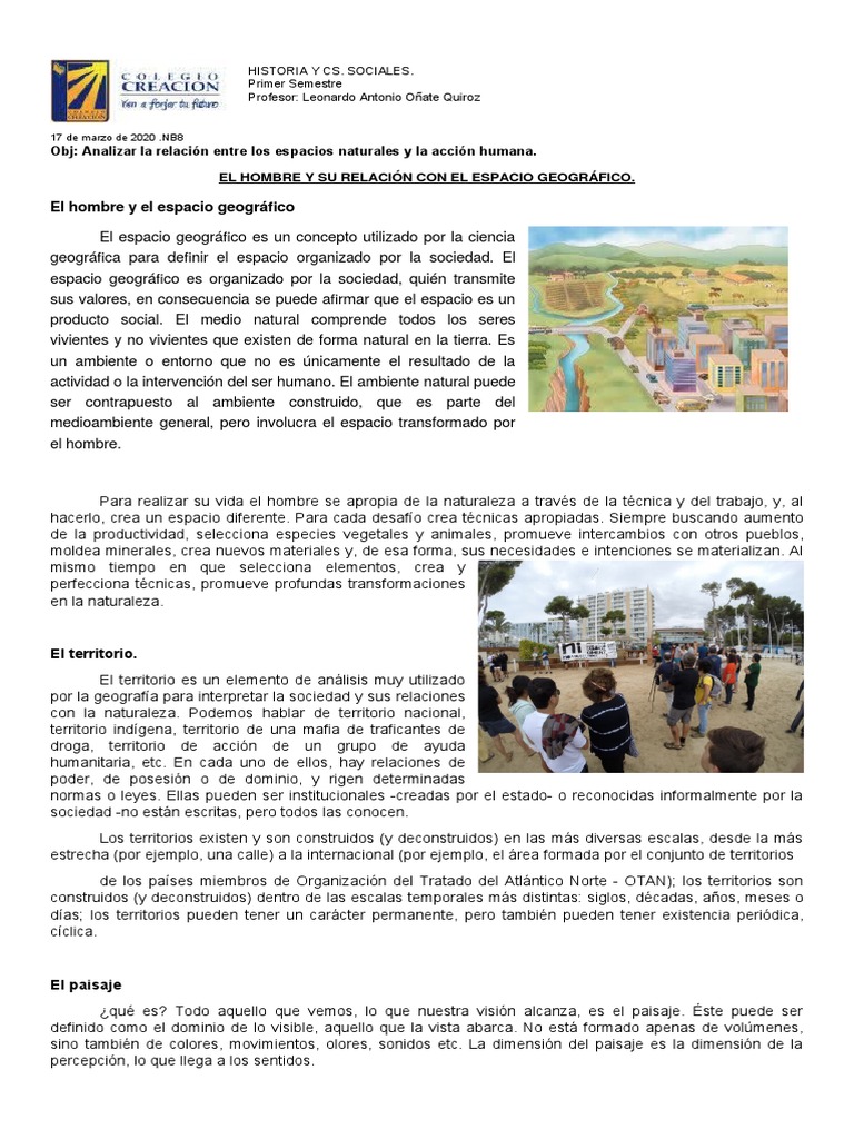 El Ser Humano y El Espacio Geografico 8 A | PDF | Naturaleza | Paisaje