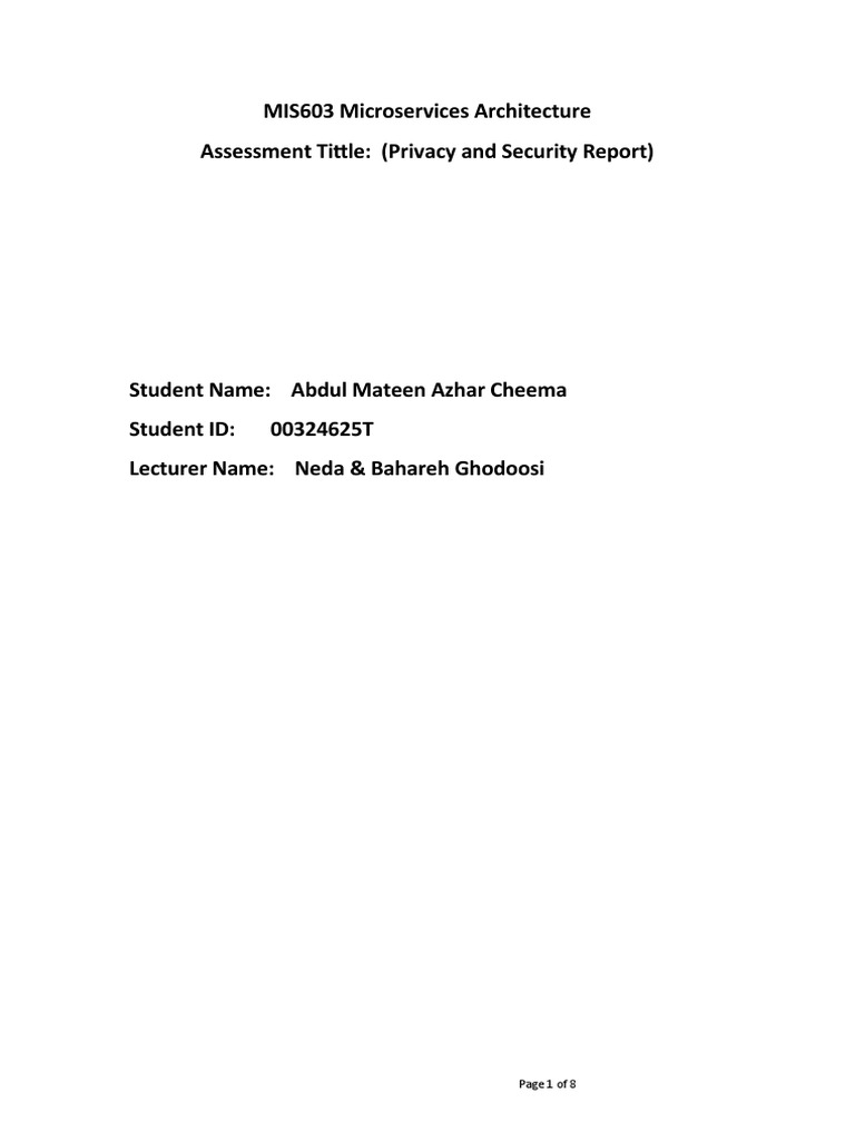 Microservices Privacy & Security Challenges | PDF | Risk | Cloud Computing