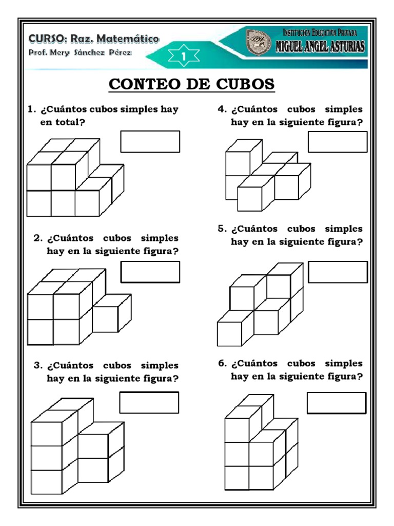Conteo de Cubos para Primaria | PDF | Métodos y materiales de enseñanza