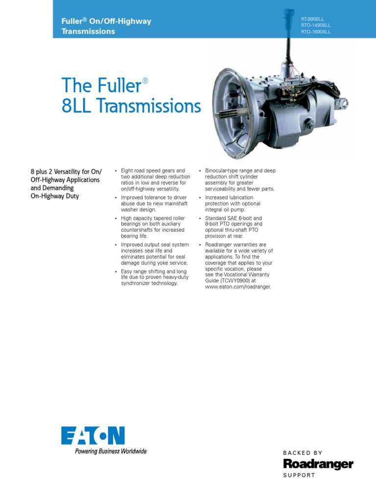 Eaton Fuller On Off Highway Transmissions Brochure Trsl0116 en Us | PDF ...