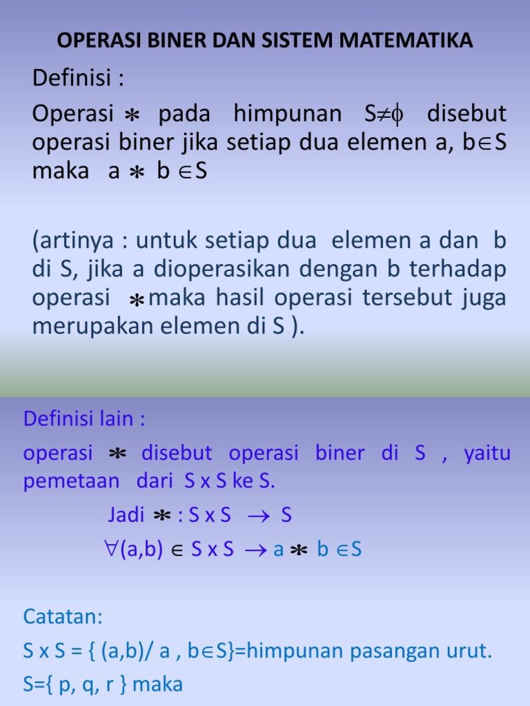 Operasi Biner Dan Sistem Matematika-1 | PDF
