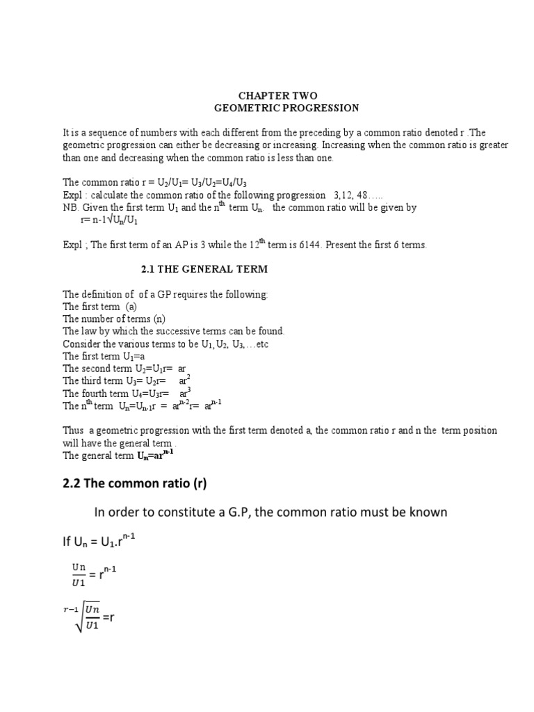 Chapter Two Geometric Progression | PDF | Depreciation | Interest