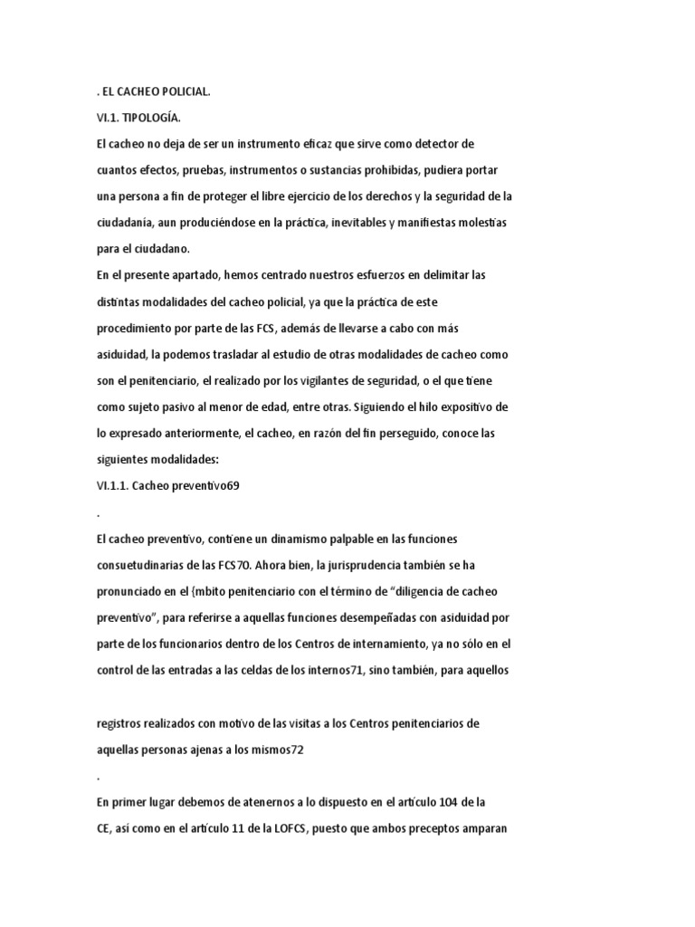 El Cacheo Policial | PDF | Policía | Caso de ley