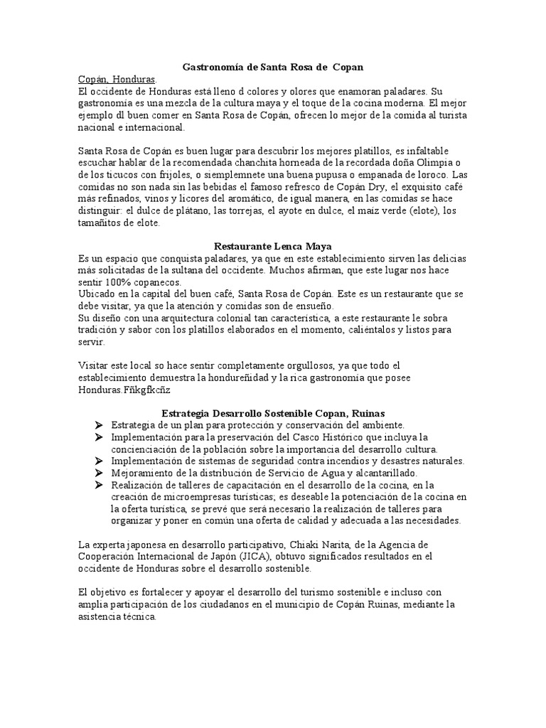 Copia de Ruta Maya-Santa Rosa | PDF | Turismo | Sustentabilidad