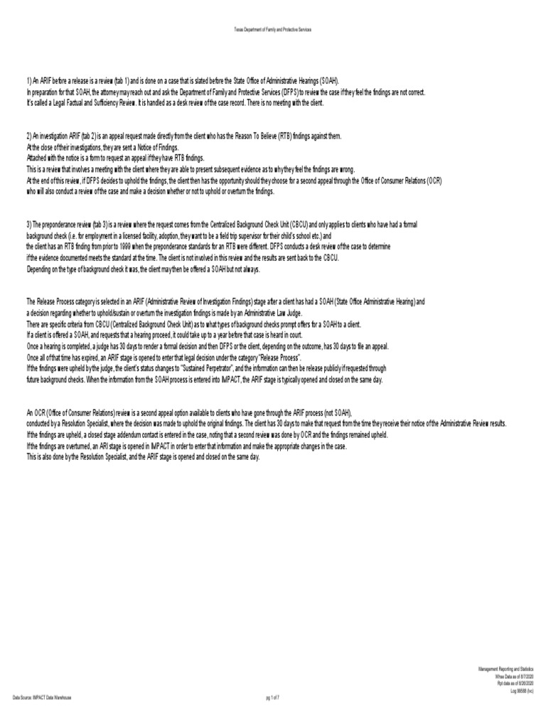 DFPS Arif 2010-2020 | PDF | Background Check | Judge