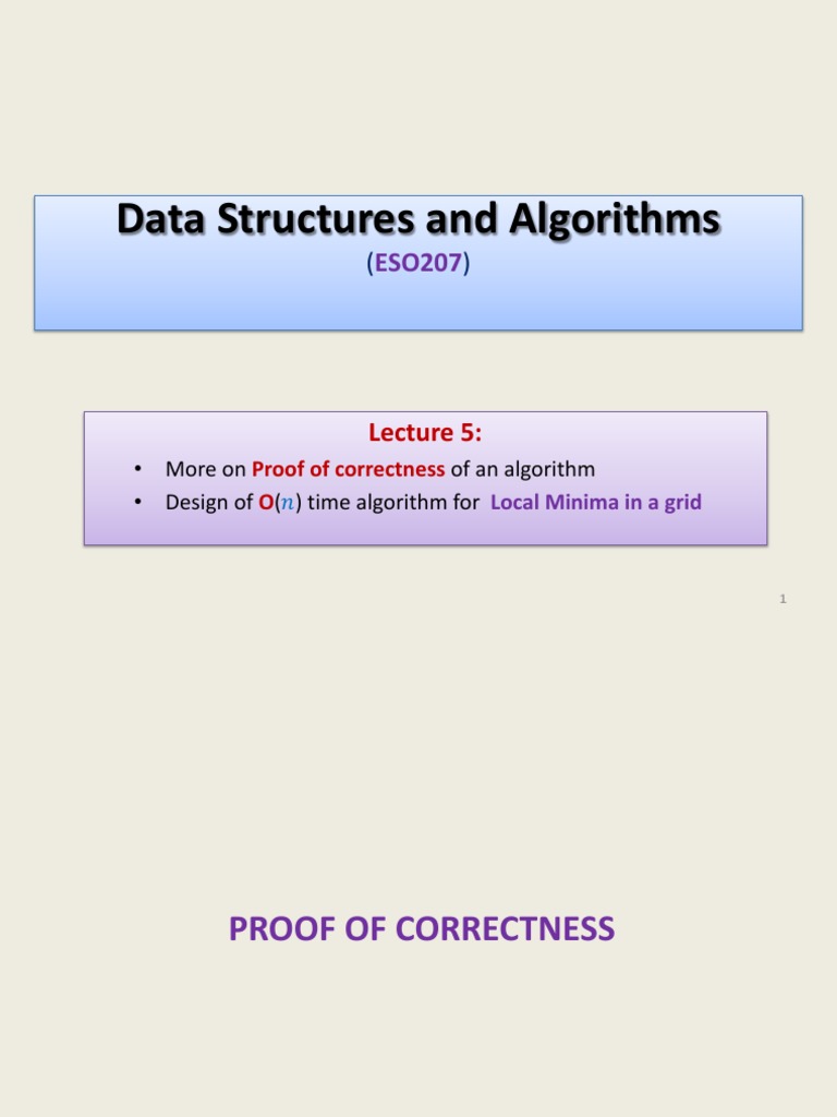 Lec05 Proof of Correctness Solving Local Minima in Grid | PDF | Mathematical Proof | Theorem