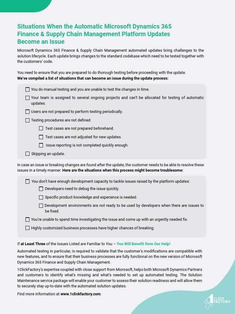 Situations When The Automatic D365fandscm Platform Updates Become An