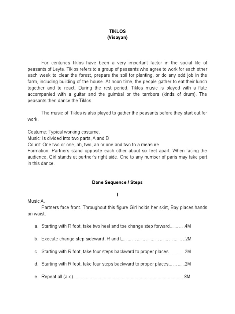 The Tiklos Dance: A Traditional Philippine Peasant Dance Performed ...