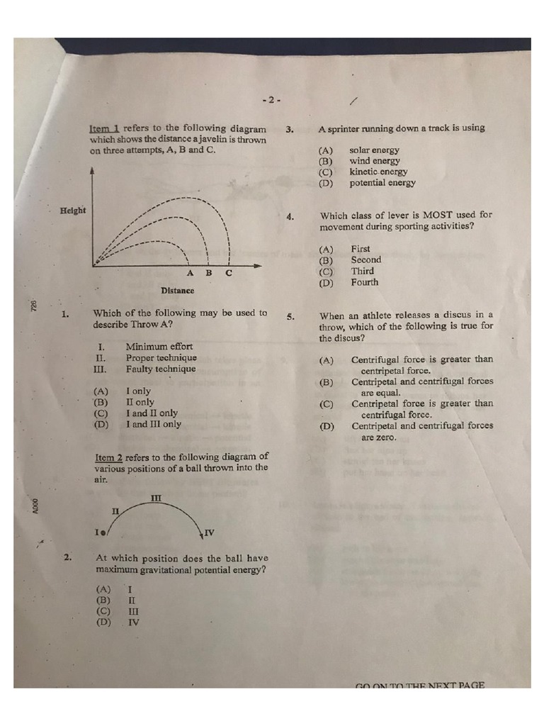2016 PE Unit 2 Paper 1 | PDF